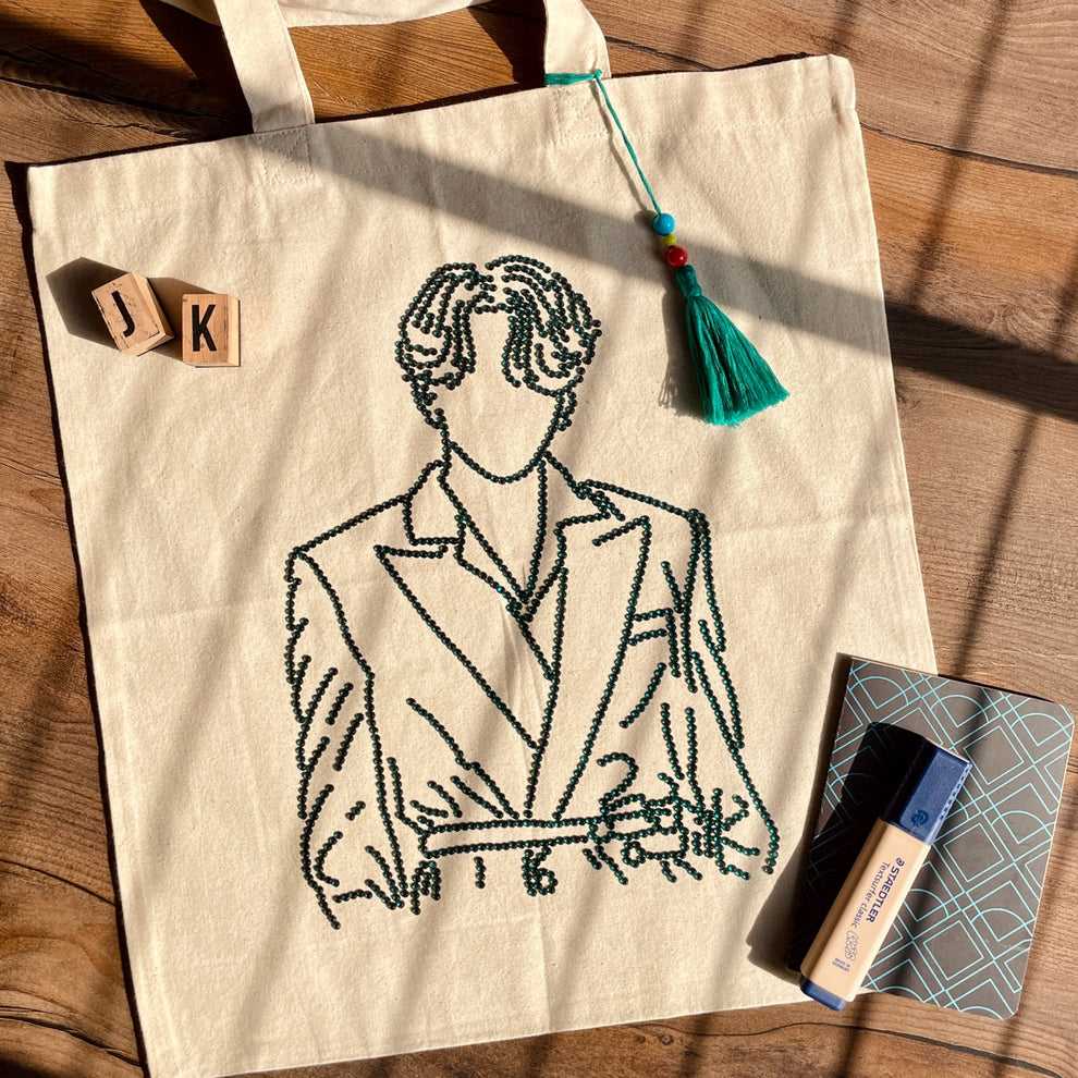 JUNG KOOK EMBELLISHMENT DIY TOTE KIT – Aubergine